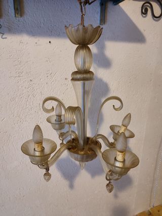 Lampadario vintage in vetro Murano