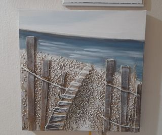 Quadro a tema mare con rilievi