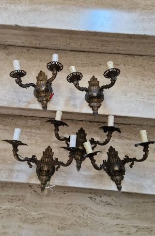 Set 5 lampade antiche vintage applique