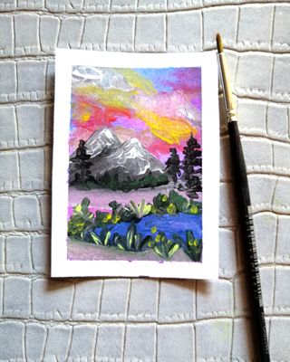 ACEO mini pintura original/arte paisajístico