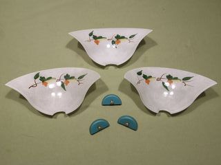 Appliques in vetro decorato country larghezza 31cm