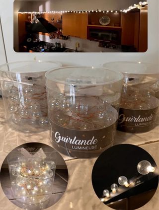 Luci natale 30 palle vetro cavo 3 metri interno