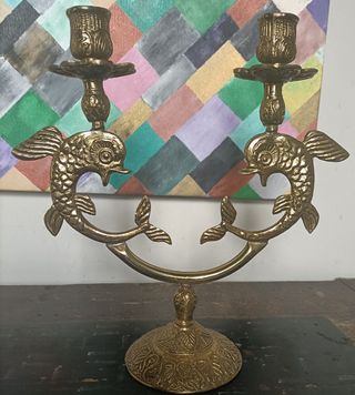 Portacandele vintage in ottone