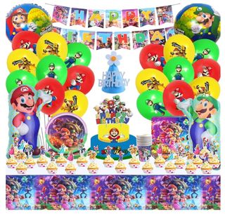 90 PCS Kit Compleanno Mario, Festa