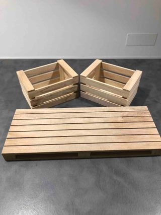 mini casette e mini pallet da tavola