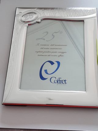 Cornice Portafoto Argento  Anniversario Nozze 25°