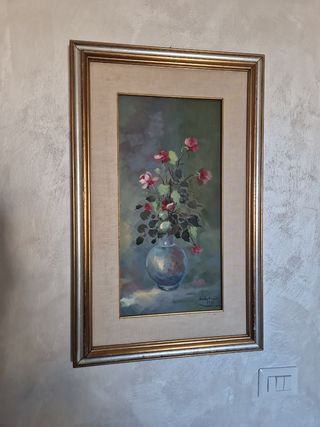 Olio su tela dipinto quadro con firma