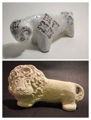 Ceramica Bitossi Leone e Ariete