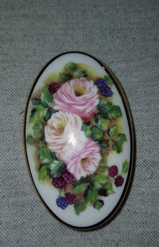 Scatola ceramica Limoges con oro 22 k