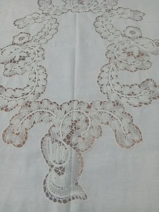 Copriletto matrimoniale tombolo a mano