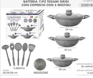 Set di pentole 11 pezzi in pietra