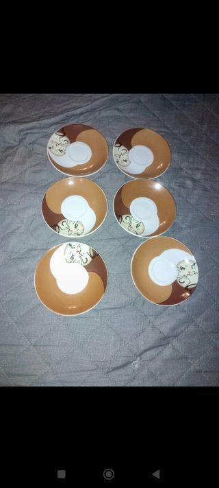 6 piattini da caffè in porcellana