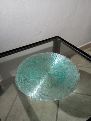 Centrotavola in vetro, IVV verde-acqua sottopiatto