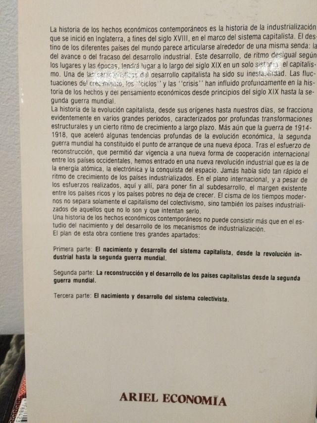 Historia de los hechos económicos contemporáneos de segunda mano por 6 EUR en Madrid en WALLAPOP