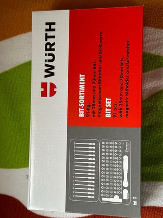 wurth assortimento inserti bit box da 91 pezzi