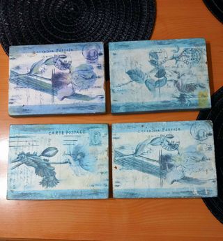 4 quadretti in legno