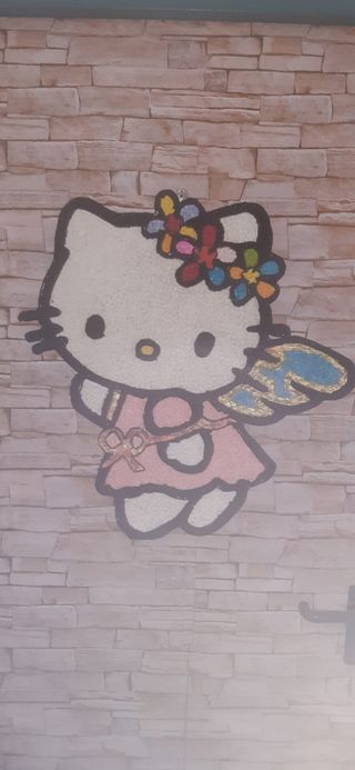 QUADRO HELLO KITTY 65 X 65 FATTO A MANO