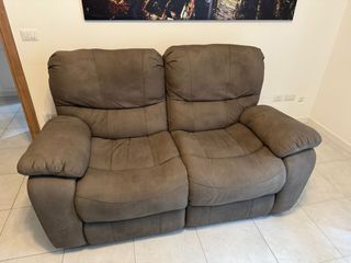 Divano 2 posti con 2 recliner manuali
