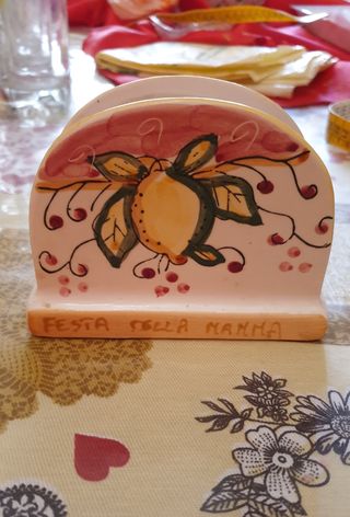 Porta tovaglioli dipinto a mano
