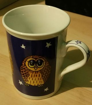 Bicchiere Tazza Mug gufo portafortuna