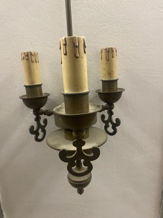 Lampadario lampadari in bronzo vintage coppia