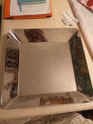 Vassoio centrotavola Amc in acciaio 33x33