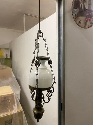 Lampadario bronzo vintage