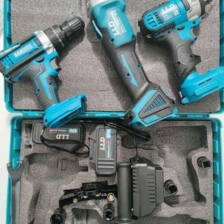 KIT 3 ATTREZZI PROFESSIONALI CON BATTERIE AVVITATO