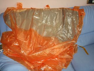 2 tende arancio in poliestere lucido