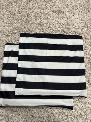2 federe cuscini righe bianco nero 40x40 cm