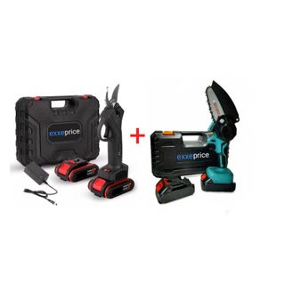 Kit 2IN1 Potatura Mini Motosega 4" + Forbice Cesoi