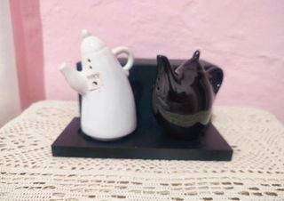 Kharma Living saliera pepiera ceramica nero bianco